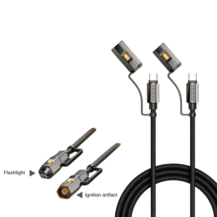 BASEMO 240W 4-in-1 Multifunctional Cable (Lighter, Flashlight, Chargin ...